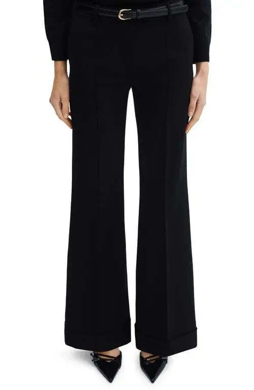 Mango Flare Trousers - Black