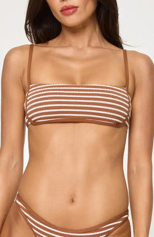 L*Space Hazel Stripe Bikini Top - Brown Sugar