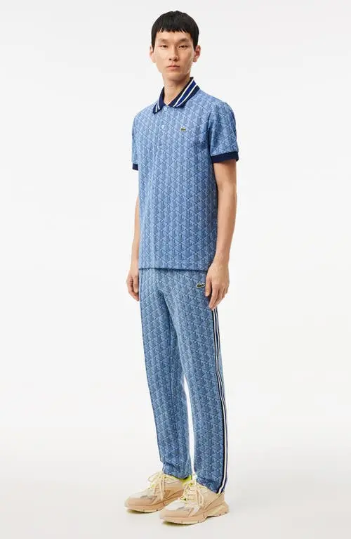 Lacoste Regular Fit Geo Print Track Pants - Rill/globe
