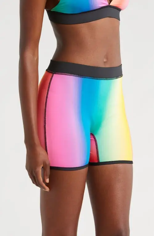 TOMBOYX 4.5-inch Reversible Swim Shorts - Melting Rainbow