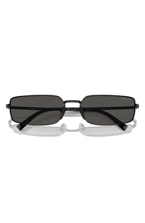 Prada 59mm Rectangular Sunglasses - Black/ Grey