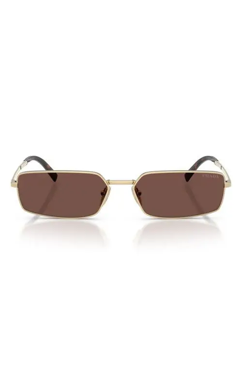 Prada 59mm Rectangular Sunglasses - Pale Gold/black Chocolate