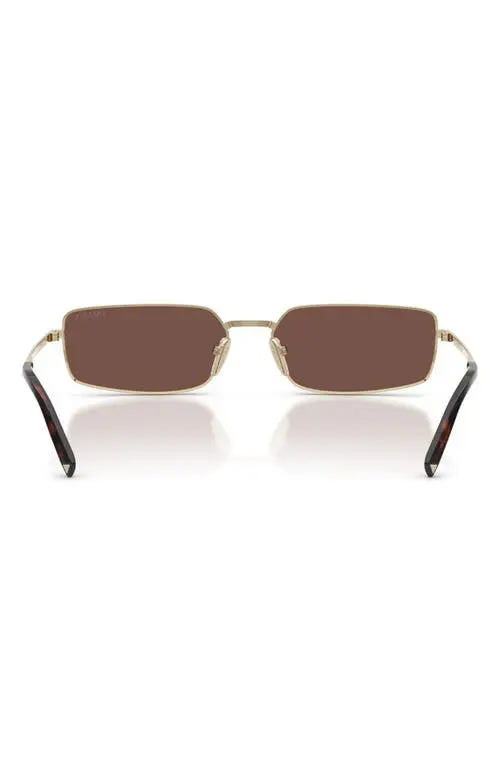 Prada 59mm Rectangular Sunglasses - Pale Gold/black Chocolate