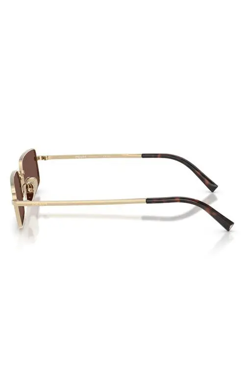 Prada 59mm Rectangular Sunglasses - Pale Gold/black Chocolate