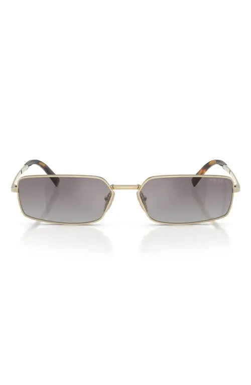 Prada 59mm Rectangular Sunglasses - Pale Gold/blue Mirror Silver