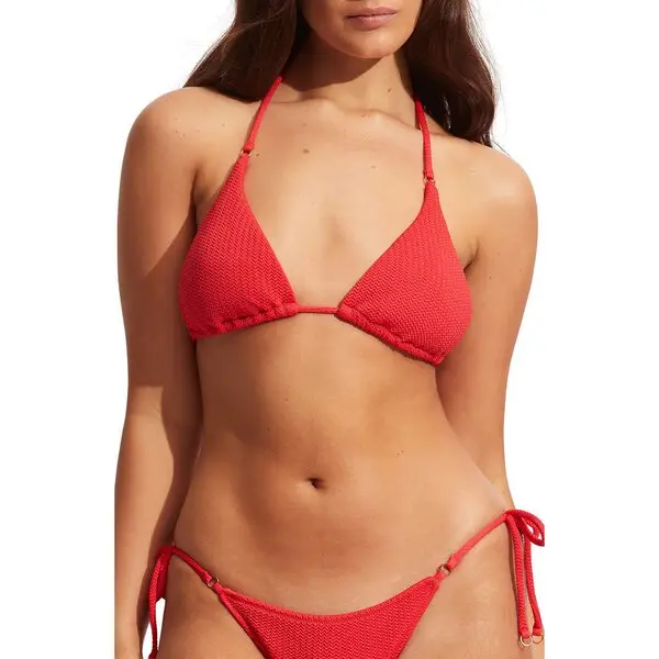Seafolly Slider Triangle Bikini Top - Chilli Red
