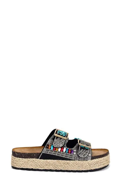 AZALEA WANG Kaylum Embellished Platform Slide Sandals