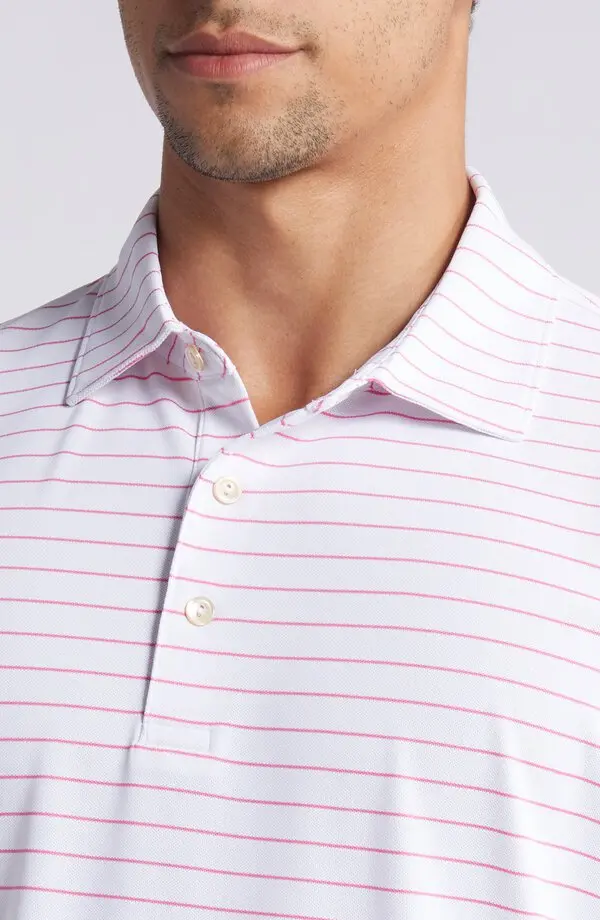 Peter Millar Crown Crafted Fitz Stripe Performance Mesh Polo