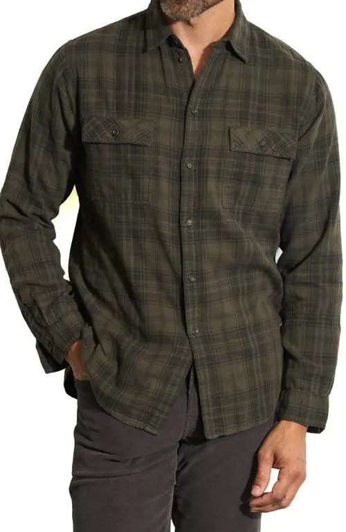 ROAN Redding Plaid Flannel Button-up Shirt - Olive Plaid