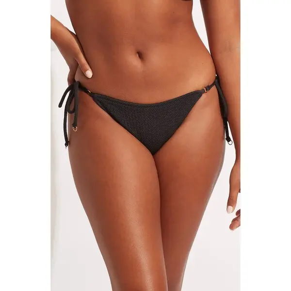 Seafolly Rio Side Tie Bikini Bottom - Black