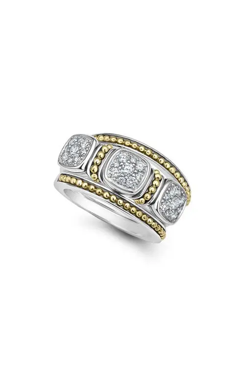 Lagos Rittenhouse Set Of 3 Diamond Pavé Stacked Rings - Silver