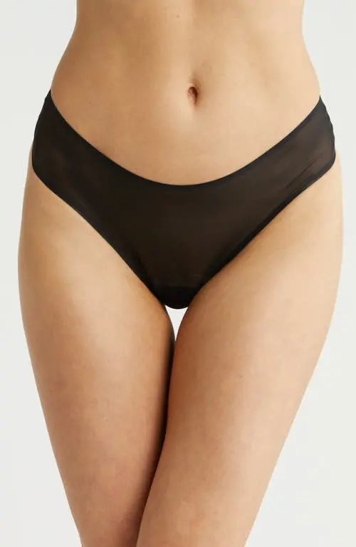 Commando Chic Mesh Thong - Black