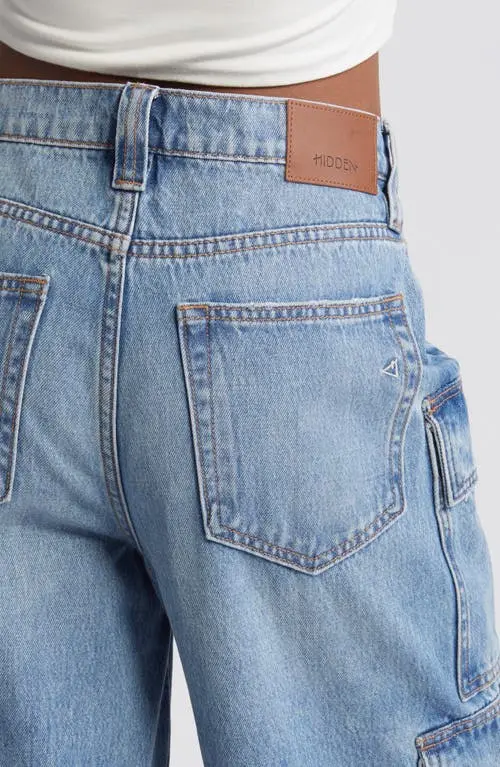 HIDDEN JEANS Baggy Denim Cargo Shorts