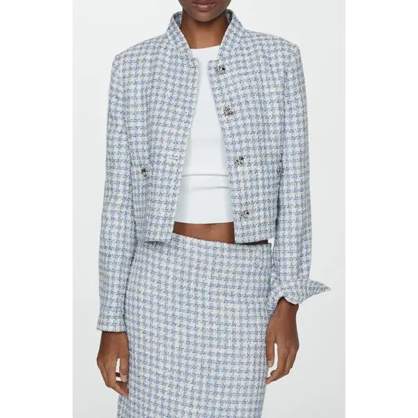 Mango Houndstooth Tweed Jacket