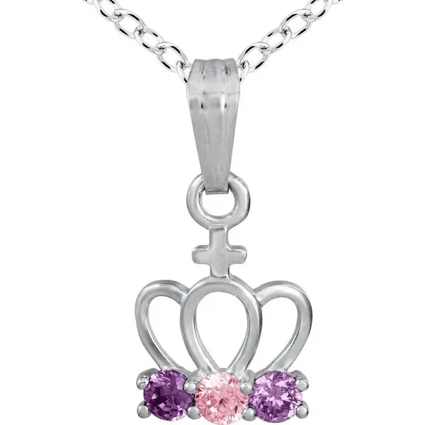 MIGNONETTE Sterling Crown Pendant Necklace - Silver