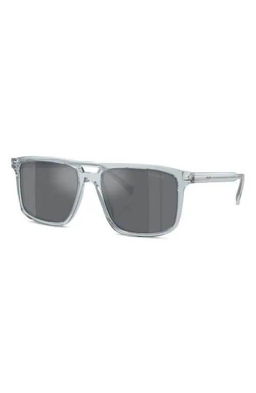 Prada 58mm Rectangular Sunglasses - Silver
