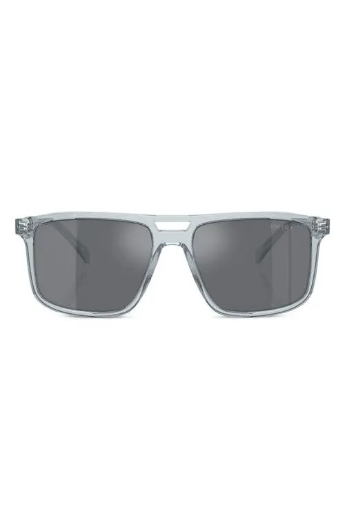 Prada 58mm Rectangular Sunglasses - Silver