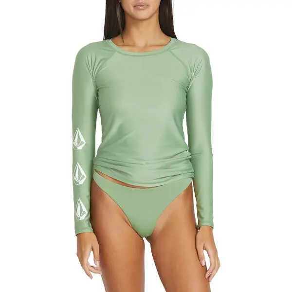 Volcom Simply Core Long Sleeve Rashguard - Grass Green