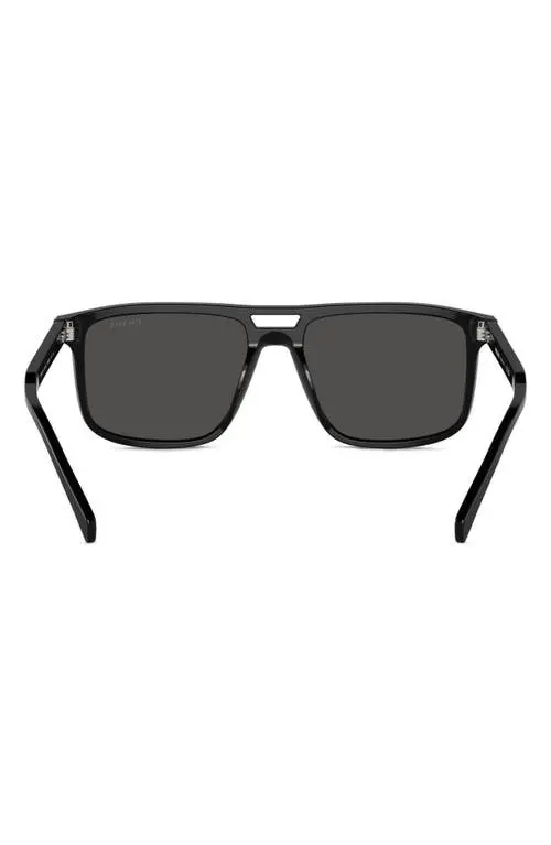 Prada 58mm Rectangular Sunglasses - Black/ Grey