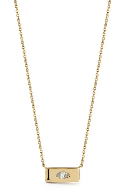 DANA REBECCA DESIGNS Alexa Jordy Marquise Diamond Bar Pendant Necklace - Yellow Gold/ Diamond