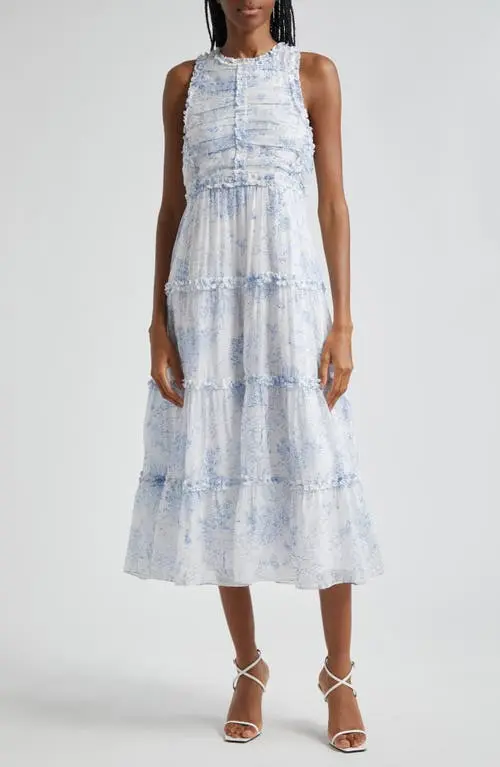 knee length dresses for ladies ASTR Sleeveless Tiered Midi Dress