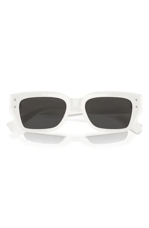 Dolce & Gabbana 52mm Cat Eye Sunglasses - White