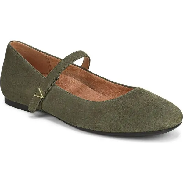 Vionic Alameda Mary Jane Flat - Dark Olive