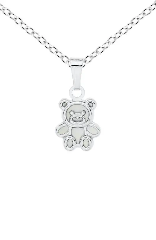MIGNONETTE Sterling And Mother-of-pearl Teddy Bear Pendant Necklace - Silver
