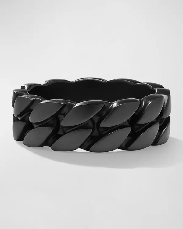 David Yurman Curb Chain 8mm Ring - Black Titan