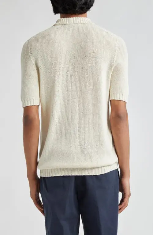 Thom Sweeney Bourette Silk Polo Sweater