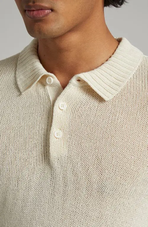 Thom Sweeney Bourette Silk Polo Sweater