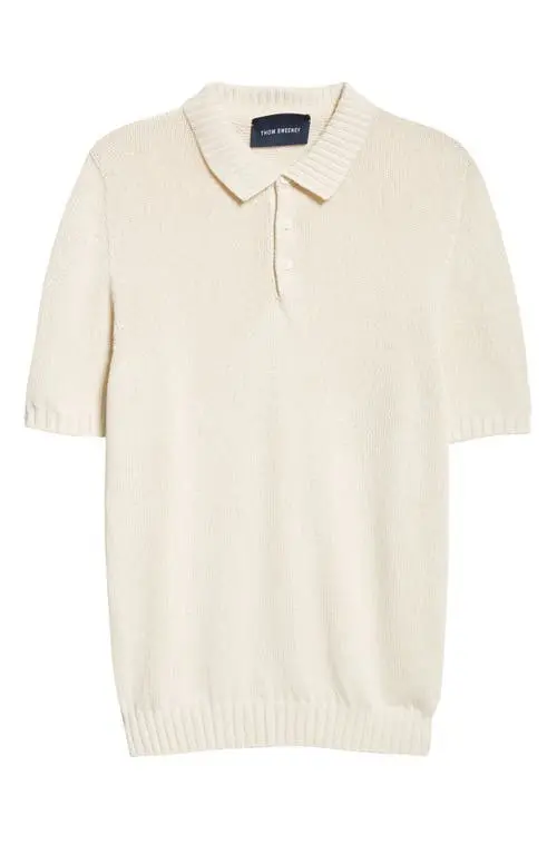 Thom Sweeney Bourette Silk Polo Sweater