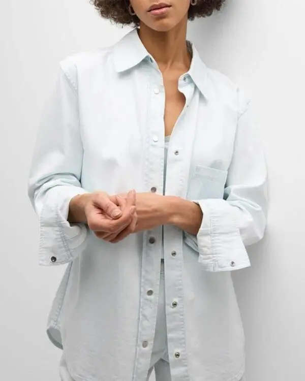 Vince Snap-front Cotton Twill Overshirt - Celestine