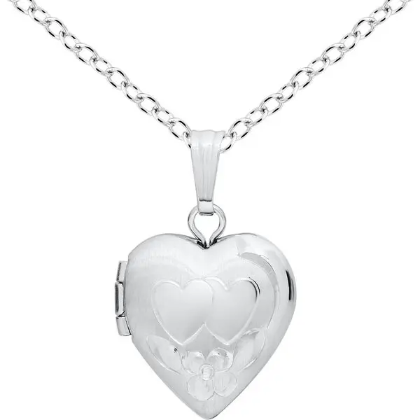 MIGNONETTE Sterling Heart Locket Necklace - Silver