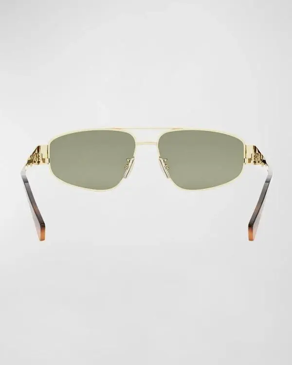 Celine Triomphe Metal Aviator Sunglasses