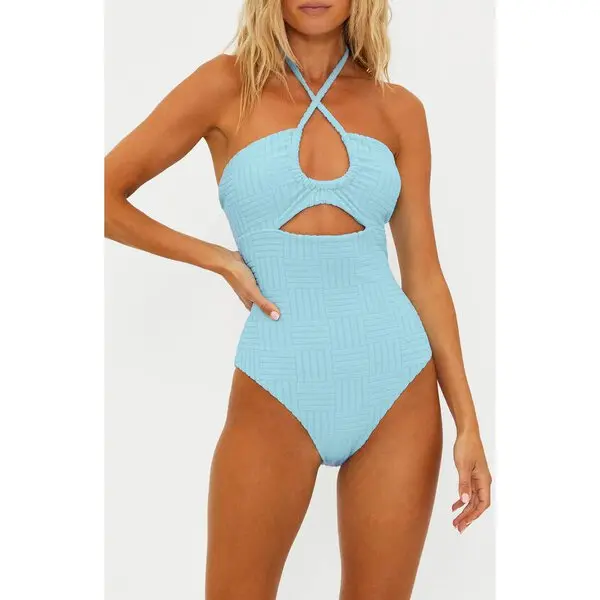 Beach Riot Phoenix Halter One-piece Swimsuit - Blueberry