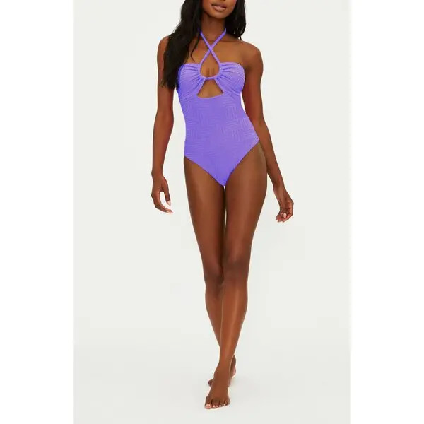 Beach Riot Phoenix Halter One-piece Swimsuit - Ultra Violet