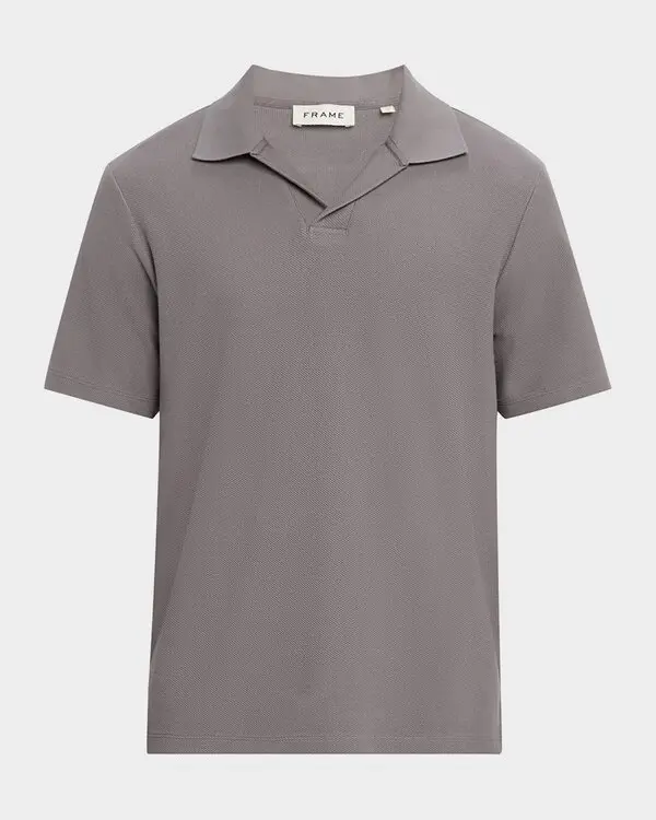FRAME Jacquard Polo Shirt - Storm Grey