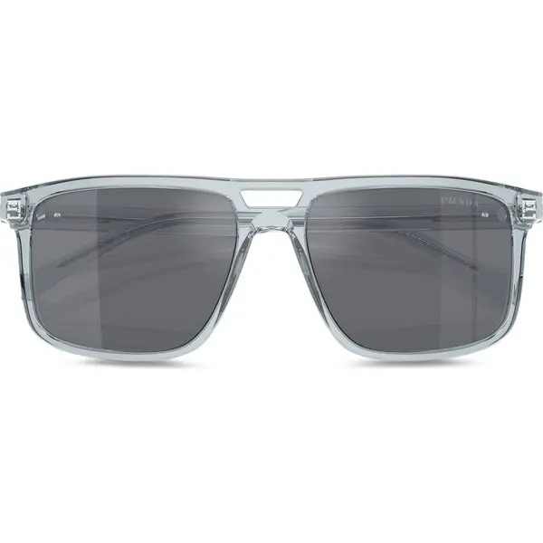 Prada 58mm Rectangular Sunglasses - Grey
