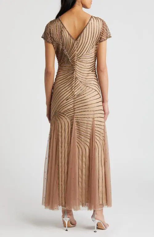 Pisarro Nights Beaded Gown - Beige