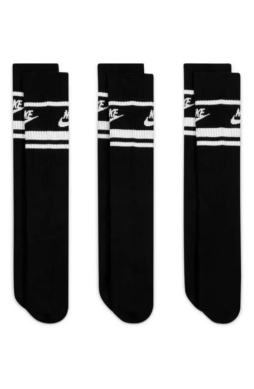 Nike 3-pack Dri-fit Everyday Essentials Crew Socks - Black/ White