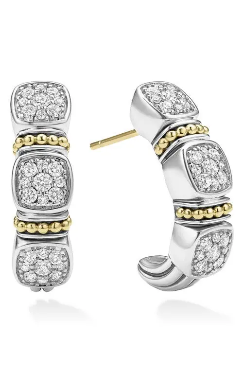 Lagos Diamond Pavé Hoop Earrings