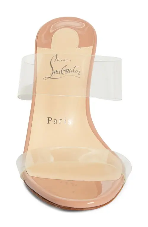 CHRISTIAN LOUBOUTIN Clear Strap Stiletto Slide Sandals - Blush