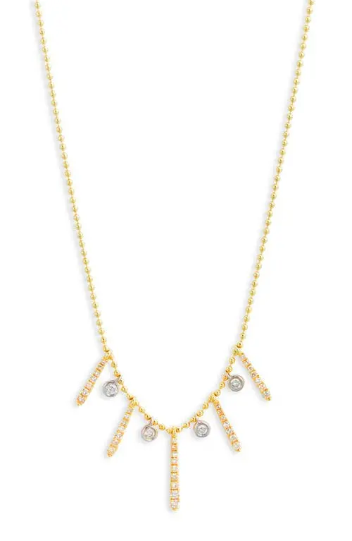 Meira T Diamond Charms Chain Necklace - Two Toned Yellow Gold