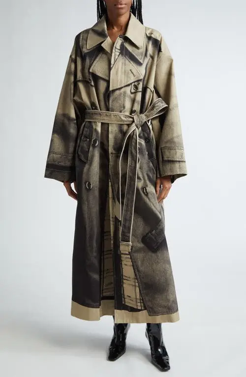 O*H様 破格2013ss jean paul gaultier trench Jean Paul Gaultier The Trompe L'Oeil Oversize Cotton Trench Coat