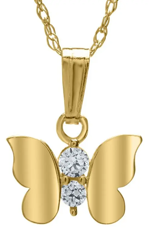 MIGNONETTE 14k & Cubic Zirconia Butterfly Pendant Necklace - Gold