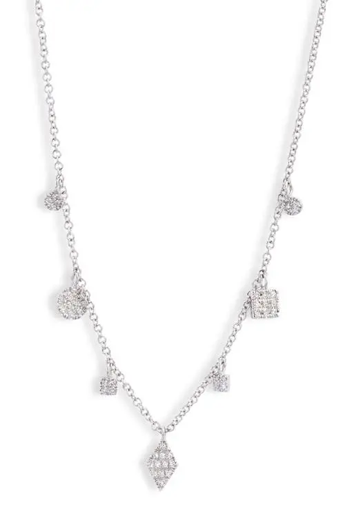 Meira T Diamond Charms Necklace - White Gold