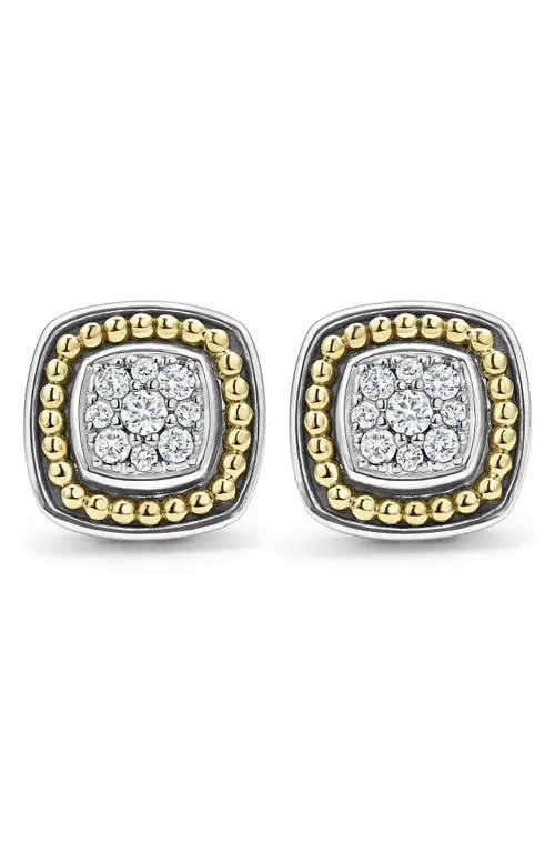 Lagos Rittenhouse Diamond Pavé Stud Earrings In Sterling And 18k Gold