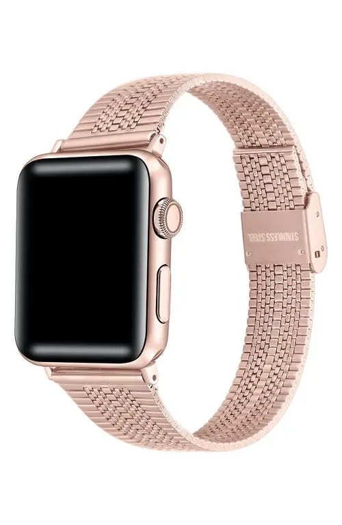The Posh Tech Eliza Stainless Steel Apple Watch® Band Rose Gold - Technical View