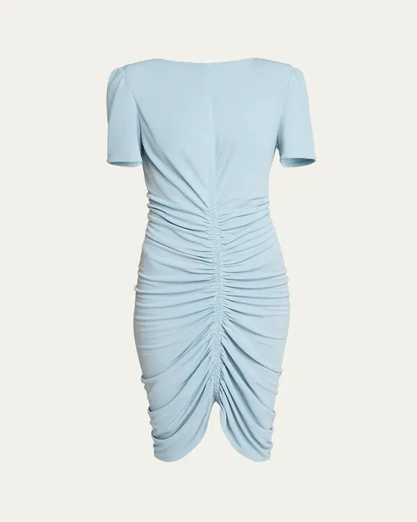 Givenchy Ruched Sheath Midi Dress - Sky Blue | Editorialist